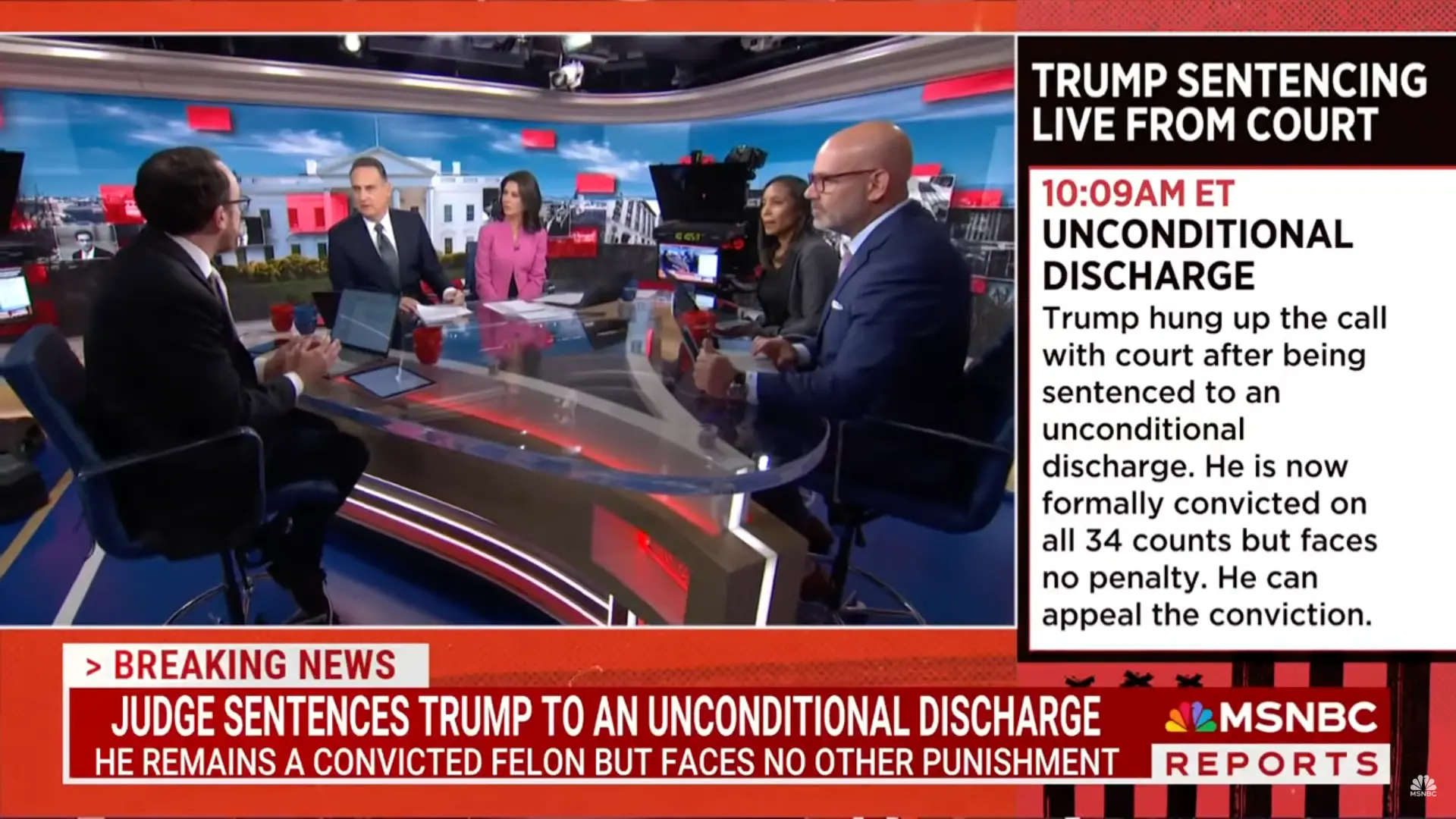 Ana Cabrera Reports: Judge Sentences Trump to an Unconditional Discharge in Hush Money Case ...